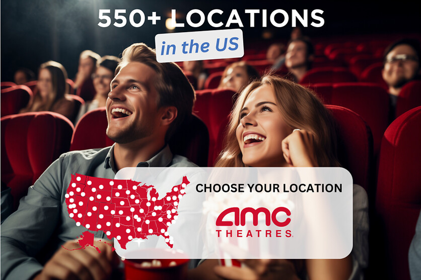 AMC Movie Gift Box for 2 | Tickets + Drinks & Popcorn | WONDERBOX